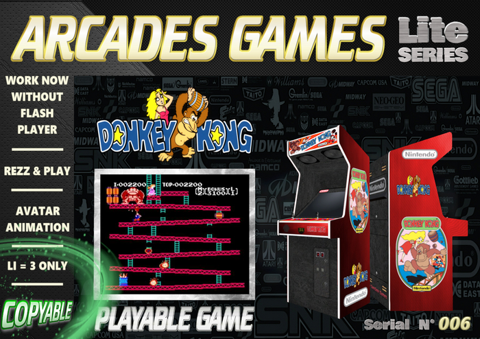 Second Life Marketplace - [006] = Donkey Kong = Arcades Games [BOX]
